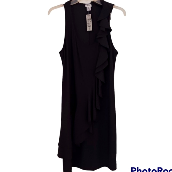Cache | Dresses | Cachet Sleeveless Black Dress With Ruffle On The ...